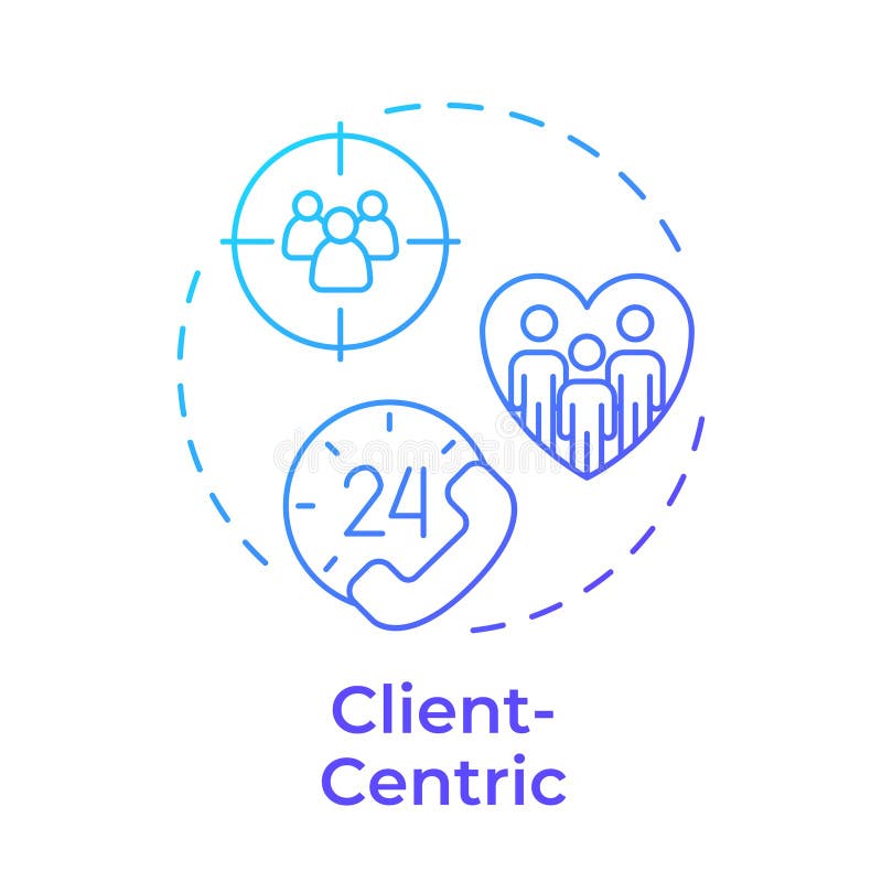 Client Centric Blue Gradient Concept Icon Stock Vector - Illustration ...