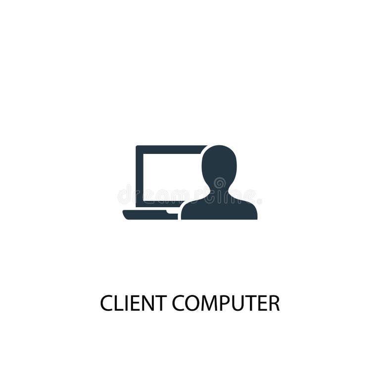 Client Computer Icon. Simple Element Stock Vector - Illustration of ...
