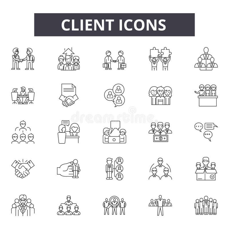 Happy Client Line Icon Concept. Happy Client Flat Vector Symbol, Sign ...