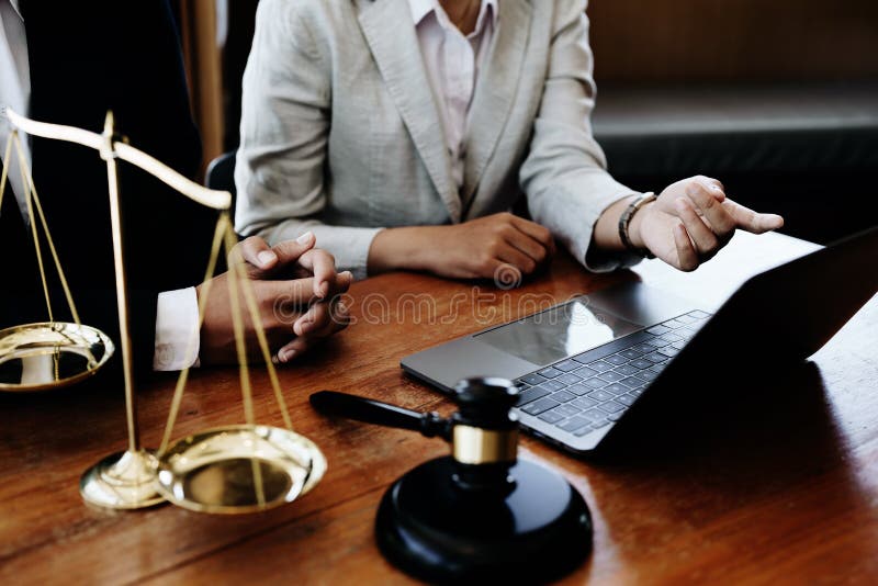 The Client is Consulting with a Lawyer on Legal Matters Stock Photo ...