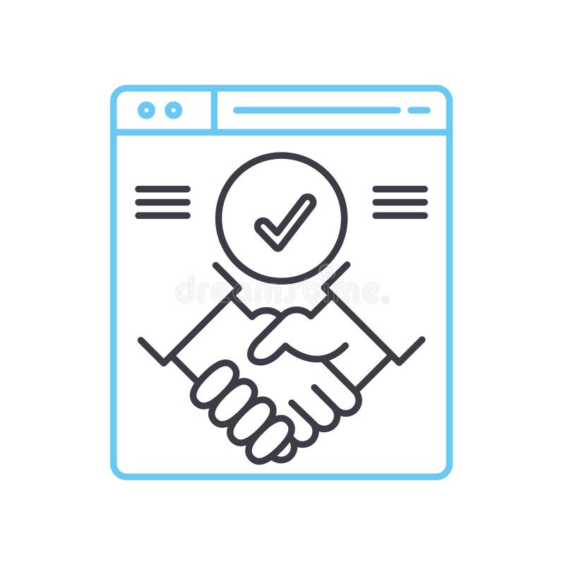 Client Contract Line Icon, Outline Symbol, Vector Illustration, Concept ...