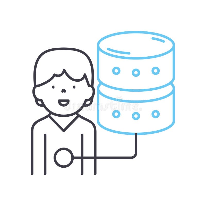 Client Database Line Icon, Outline Symbol, Vector Illustration, Concept ...