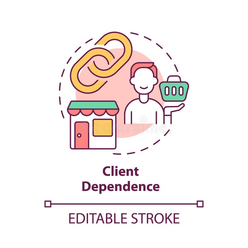 Client Dependence Concept Icon Stock Vector - Illustration of ...