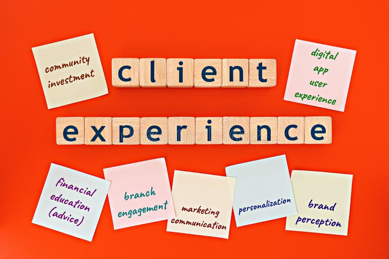 Client Experience Model. Wooden Cubes with the Words `client Experience ...