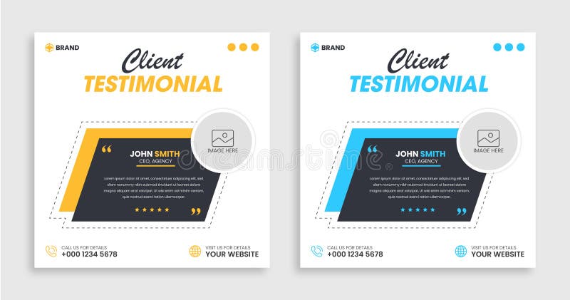 Client Feedback or Customer Testimonial Social Media Post Design ...