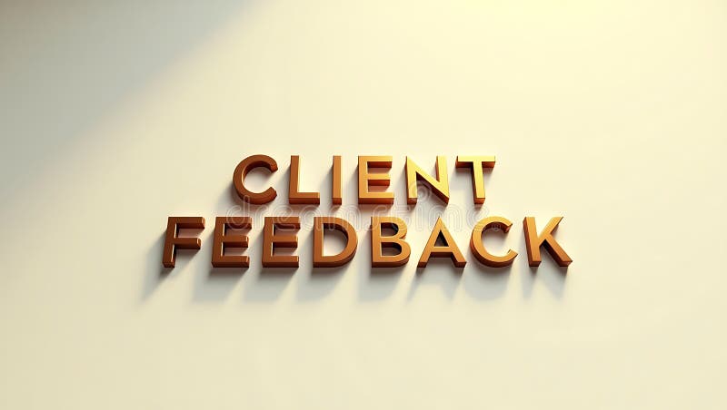 Client Feedback Displayed in Bold Golden Letters Against a Simple ...