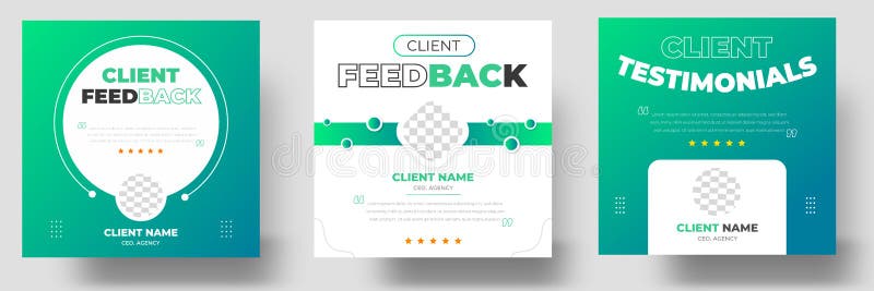 Client Feedback Social Media Post Banner Set. Customer Feedback ...