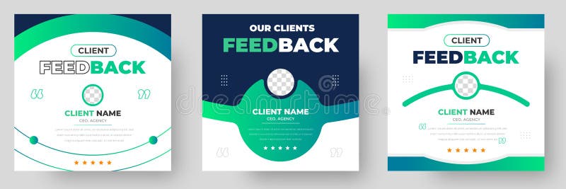 Client Feedback Social Media Post Banner Set. Customer Feedback ...