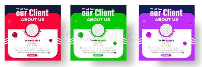 Client Feedback Social Media Post Banner Set. Customer Feedback ...