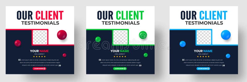 Client Feedback Social Media Post Banner Set. Customer Feedback ...