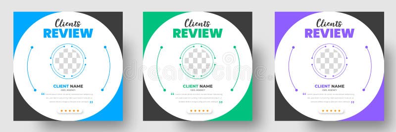 Client Feedback Social Media Post Banner Set Stock Vector ...