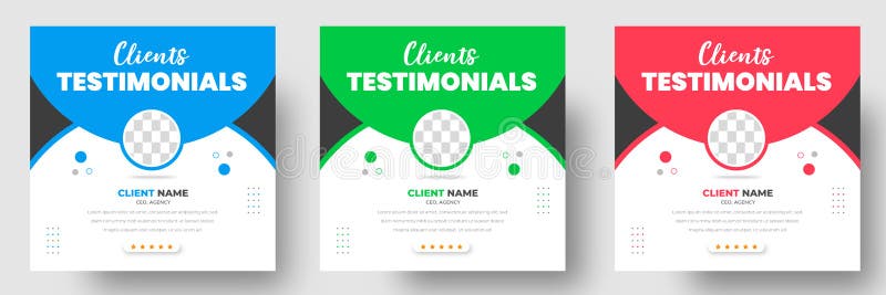 Client Feedback Social Media Post Banner Set Stock Vector ...