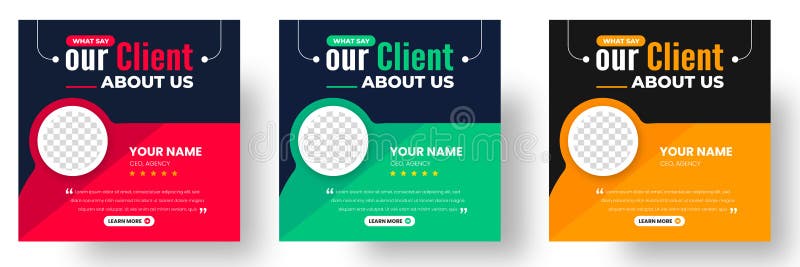 Client Feedback Social Media Post Banner Set. Customer Feedback ...