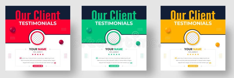 Client Feedback Social Media Post Banner Set. Customer Feedback ...