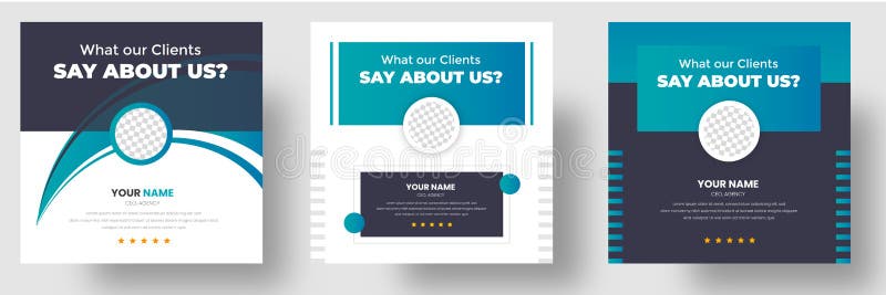 Client Feedback Social Media Post Banner Set. Customer Feedback ...