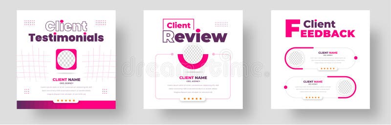 Client Feedback Social Media Post Banner Set. Customer Feedback ...