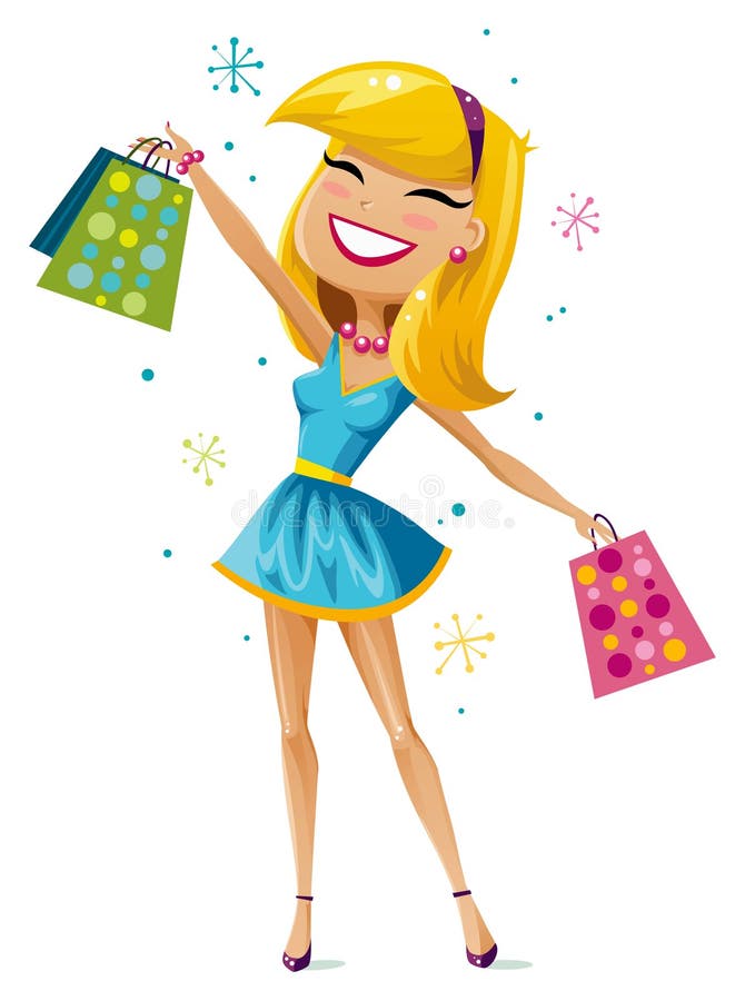 Client heureux illustration de vecteur. Illustration du sacs - 13273368