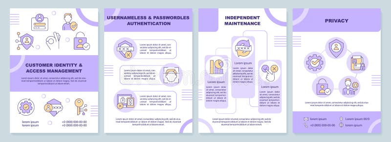 Client Identity Access and Management Purple Brochure Template Stock ...