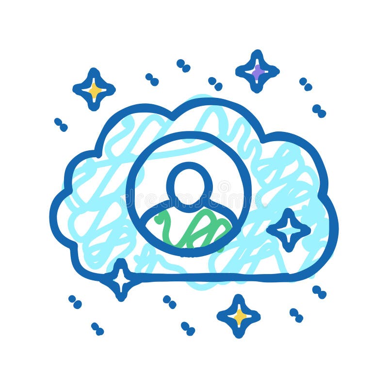 Client Information Cloud Storaging Icon Doodle Illustration Stock ...