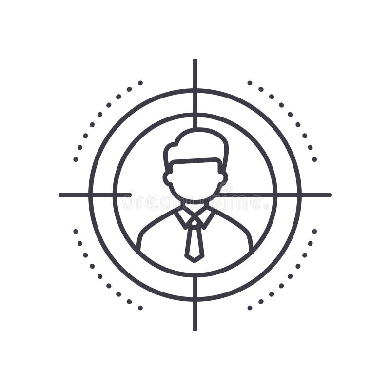 Client Marketing Concept Icon, Linear Isolated Illustration, Thin Line ...