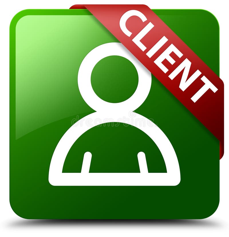 Client Member Icon Green Square Button Stock Illustration ...