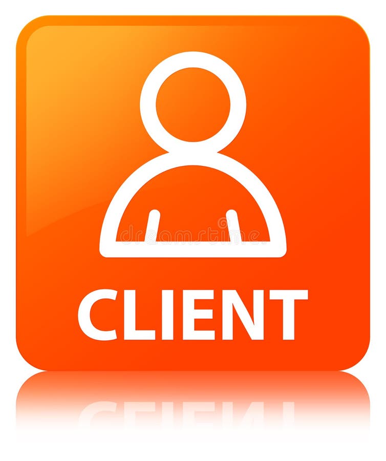 Client (member Icon) Orange Square Button Stock Illustration ...