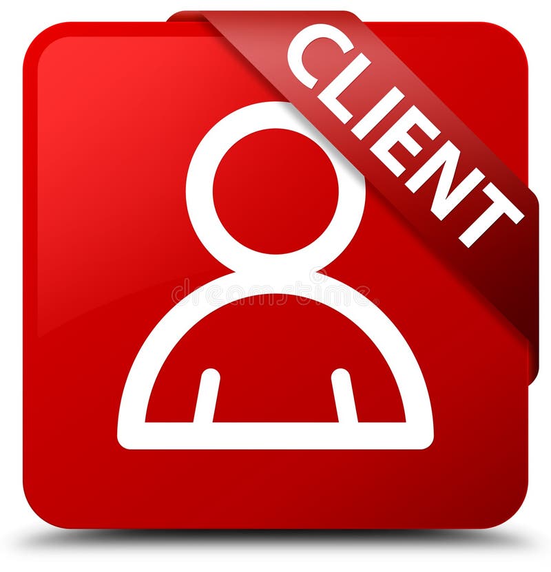 Client (member Icon) Red Square Button Red Ribbon in Corner Stock ...