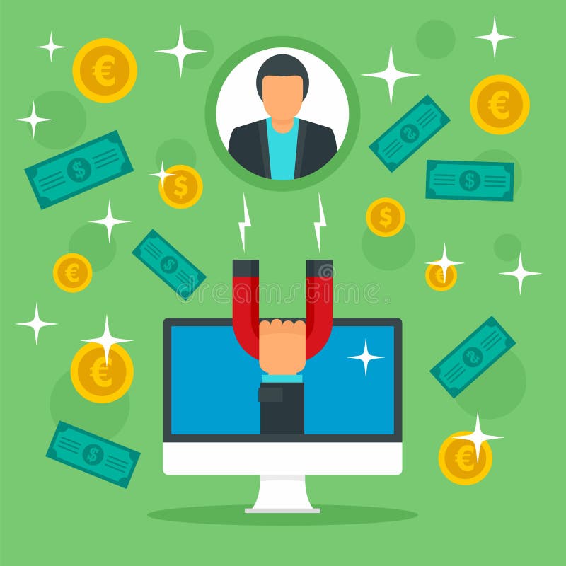 Client Money Retention Concept Background, Flat Style Stock Vector ...