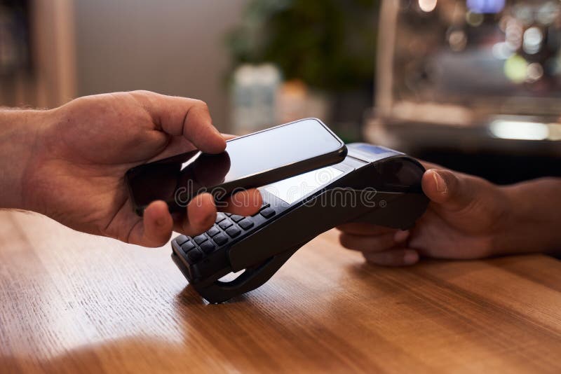 Client Paying with Contactless Smartphone Payment Stock Image - Image ...