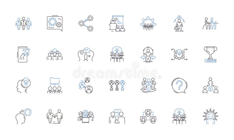 Client Relations Line Icons Collection. Trust, Communication, Feedback ...