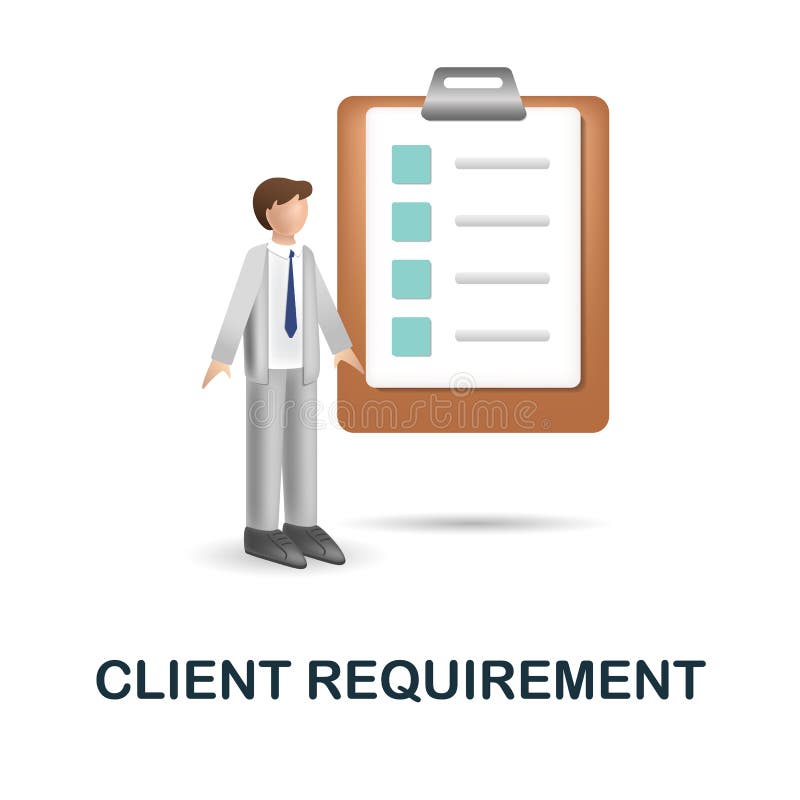 Client Requirement Icon. 3d Illustration from Web Development ...