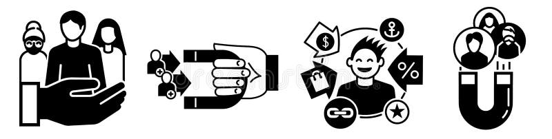 Client Retention Icon Set, Simple Style Stock Vector - Illustration of ...