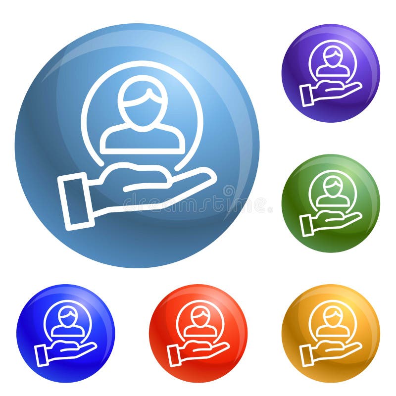 Client Retention Icons Set Vector Stock Vector - Illustration of ...