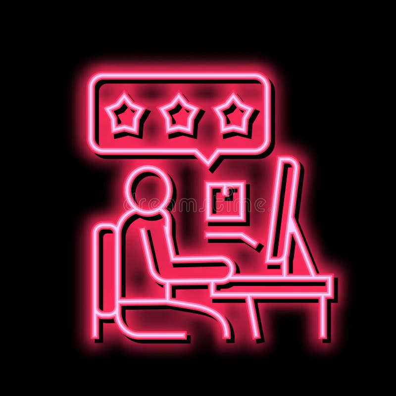 Client Review Neon Glow Icon Illustration Stock Vector - Illustration ...
