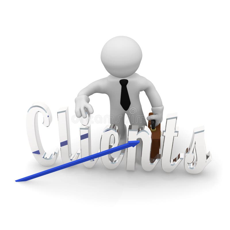 3d small people - clients stock illustration. Illustration of ...