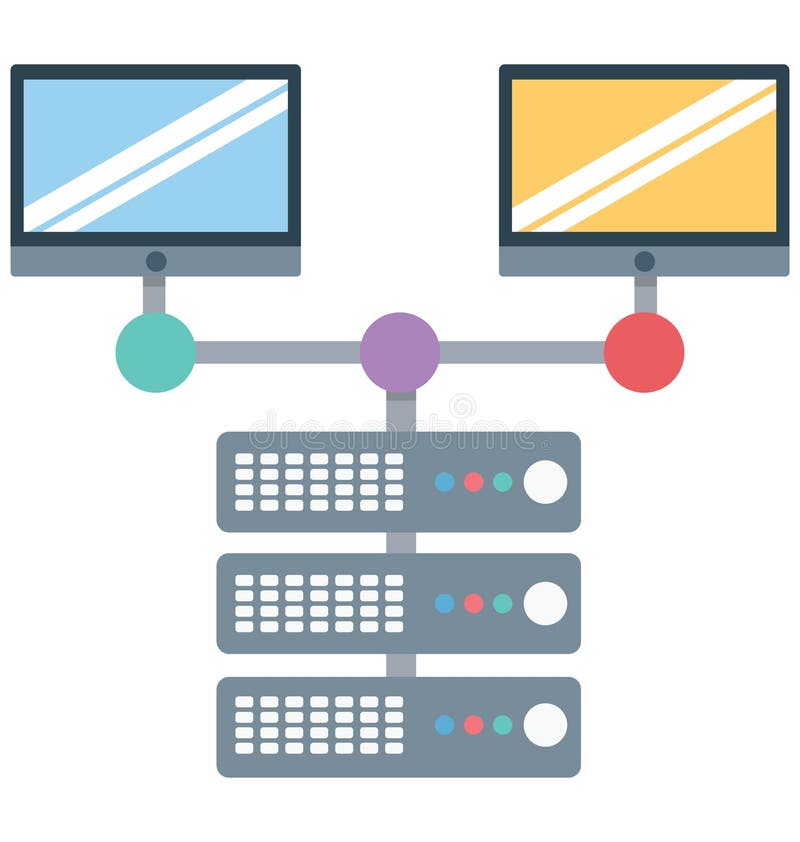 Client Server, Computer Sharing Isolated Which Can Be Easily Edit or Modified Stock Vector ...