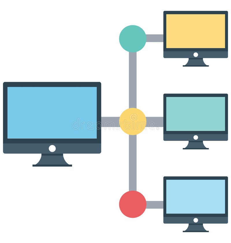 Client Server, Computer Sharing Isolated Which Can Be Easily Edit or Modified Stock Vector ...