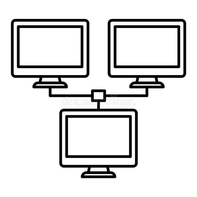 Client Server Outline Vector Icon Which Can Easily Modify or Edit Stock ...