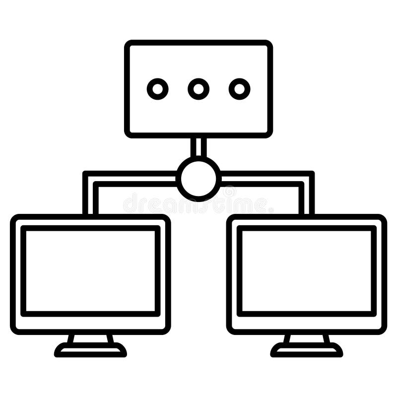 Client Server Outline Vector Icon Which Can Easily Modify or Edit Stock ...