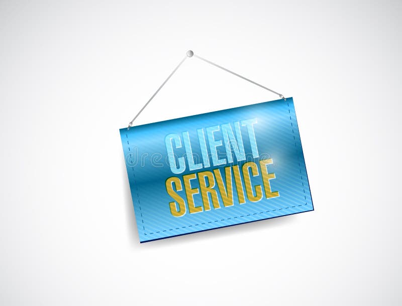 Client Service Hanging Banner Illustration Stock Illustration ...