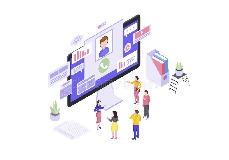 Customer Service Team Isometric Stock Illustrations – 472 Customer ...