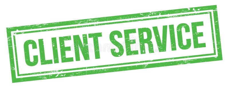 CLIENT SERVICE Text on Green Grungy Vintage Stamp Stock Illustration ...