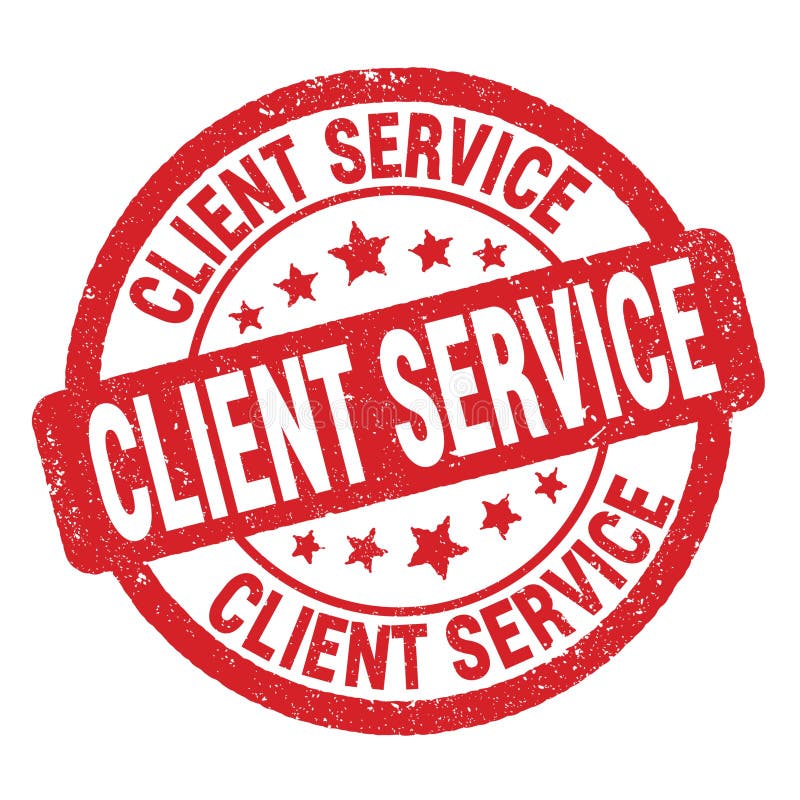 CLIENT SERVICE Text Written on Red Round Stamp Sign Stock Illustration ...