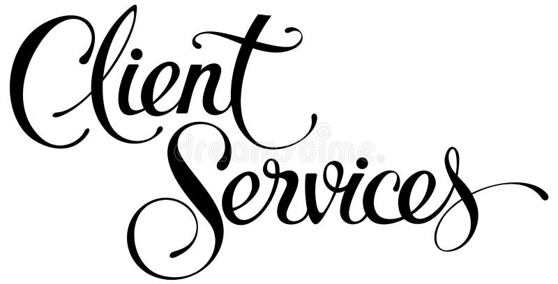 Client Services - Custom Calligraphy Text Stock Vector - Illustration ...
