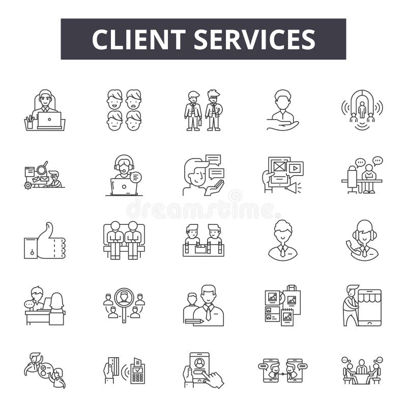 Client Technical Service Line Icon, Vector. Client Technical Service ...