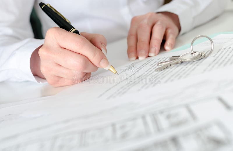 Client Signing a Real Estate Contract Stock Photo - Image of agreement ...