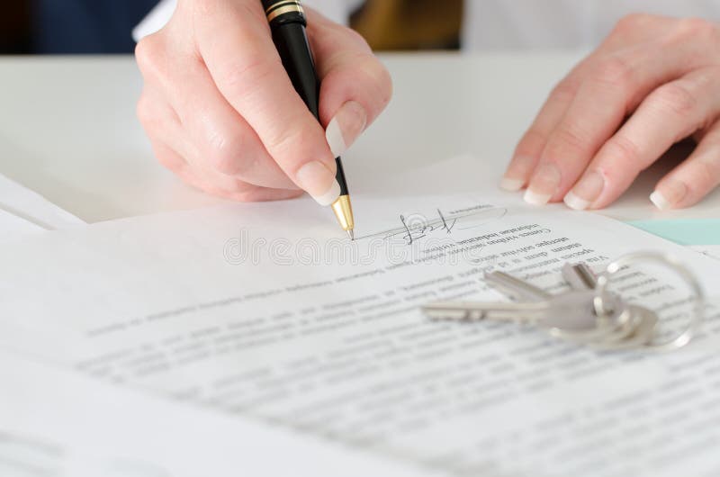 Signing Real Estate Documents Stock Photo - Image of documents, buyer ...