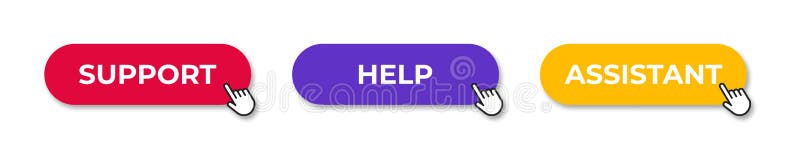 Client Support Button. Help Button. Assistant Button Stock Vector ...