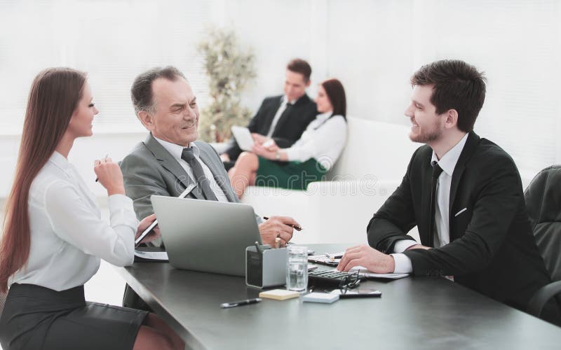 Client Talking with the Staff at the Desk in the Office Stock Image ...