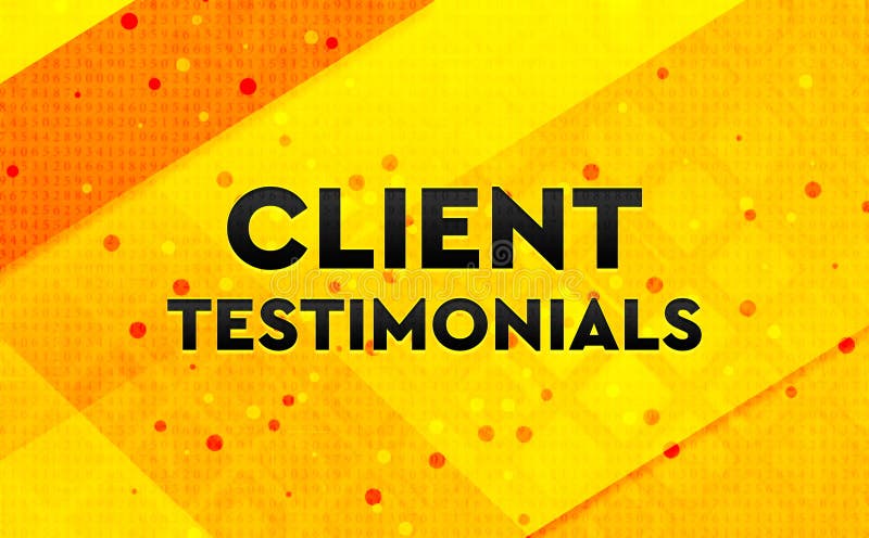 Client Testimonials Abstract Digital Banner Yellow Background Stock ...
